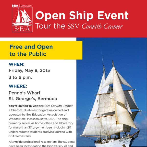 Open Ship Event Aboard SSV 'Corwith Cramer' - Bernews