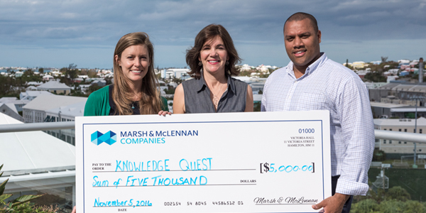 Knowledge Quest Receives $5,000 Donation - Bernews