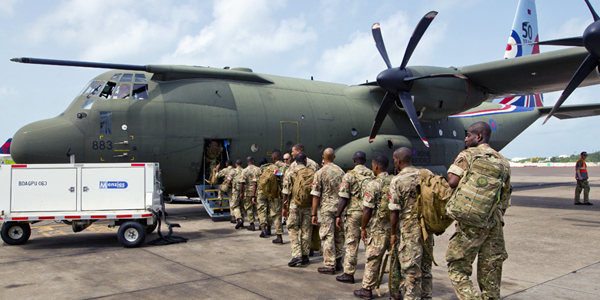 Photos: Regiment Departs For Caribbean - Bernews