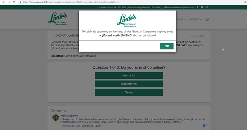 Police Warn Public About Fake Websites - Bernews