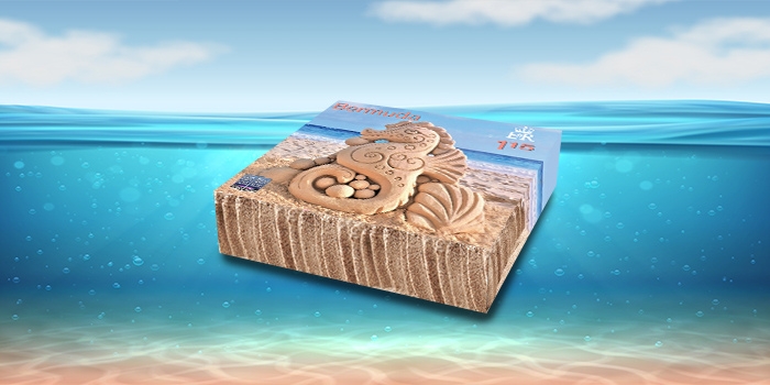 Photos: 3D Cube Look At Sandcastle Stamps - Bernews