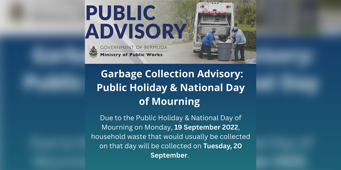 Public Holiday Garbage Collection Advisory - Bernews