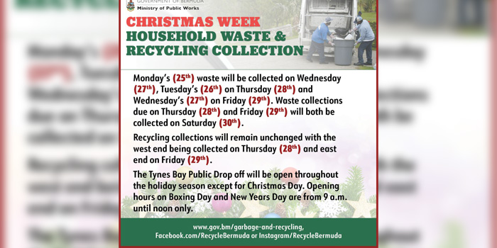 Waste & Recycling Dates Over Holiday - Bernews