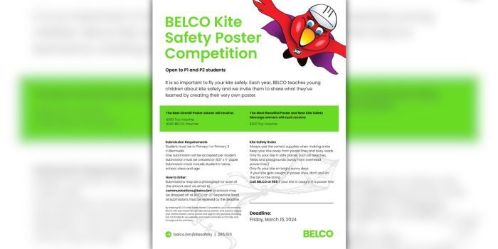 BELCO Opens Kite Safety Poster Contest - Bernews