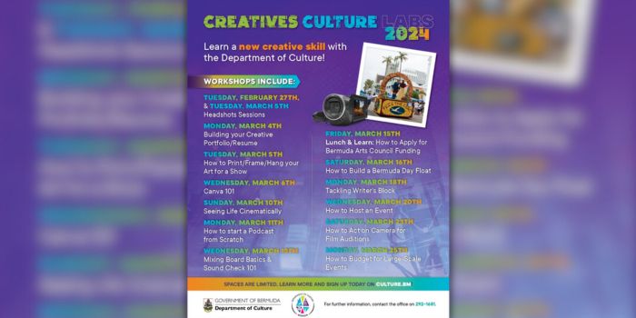 Creatives Culture Labs Workshops To Be Held - Bernews