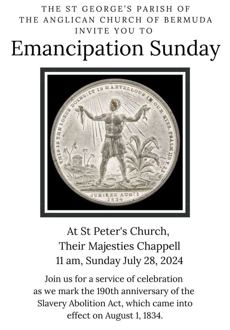 Emancipation Service To Be Held At St Peter's - Bernews