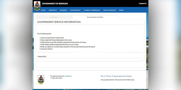Government Online Payment Portal Is Now Live - Bernews