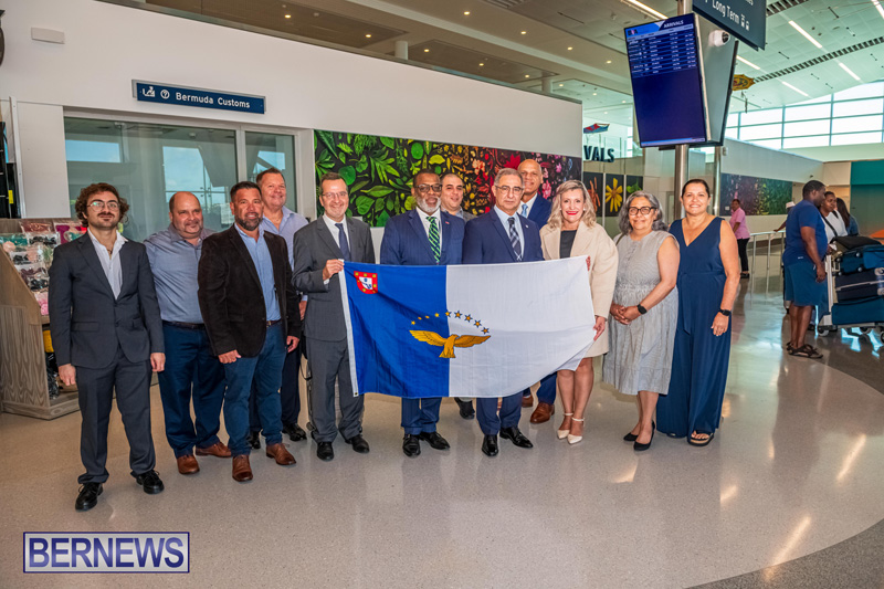 Photos: Azores President Bolieiro Arrives - Bernews