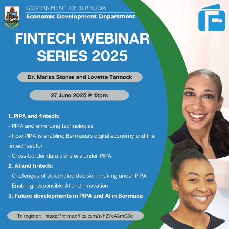 EDD To Host Fintech Webinar On AI & PIPA - Bernews